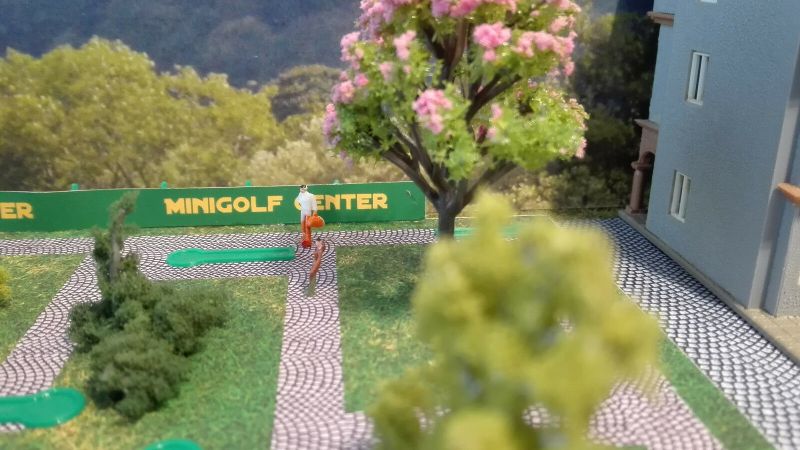 Minigolf Anlage | Spur N 1:160 | Bausatz | Golf | Golfanlage mit Kiosk